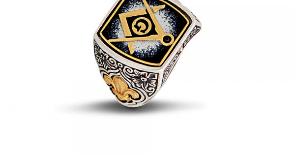 Reversible Masonic Ring with Enamel D8- Dimitrios Exclusive